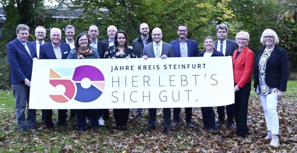 Logo „50 Jahre Kreis Steinfurt – Hier lebt’s sich gut.“ vorgestellt ...